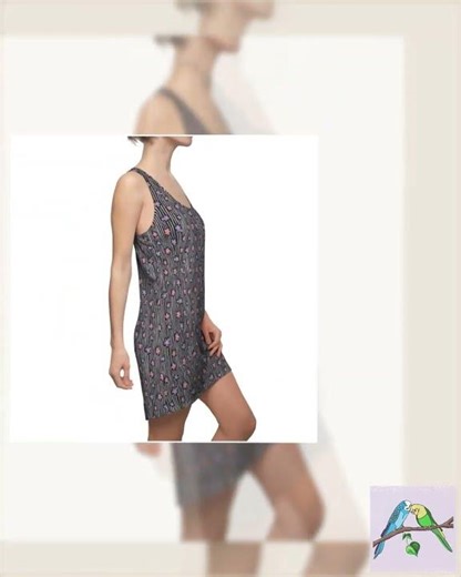 Racerback Dress: Painted Flower & Stripe Print - Summer Vacation Outfit