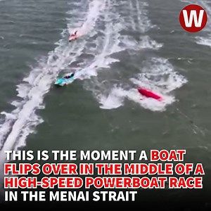 This was the moment a boat flipped into the air during a high-speed powerboat race in the Menai Strait 🚤 | WalesOnline