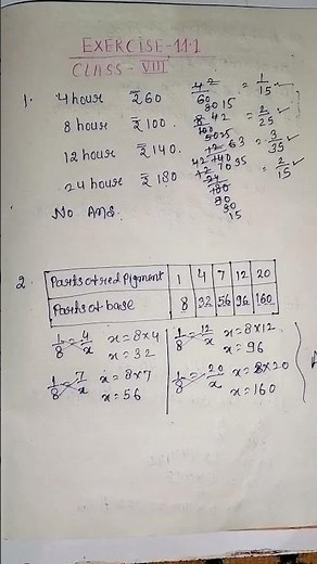 Class 8th Maths||Chapter:11 Exercise:11.1 Direct and Inverse proportion||Ncert maths class8