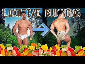 I SH*T I QUIT - Laxative Gummy Bear RUNNING Experiment | Bodybuilder VS Crazy Cardio Test