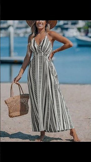 CUPSHE Women's Halter Backless Beach Dress Highlight