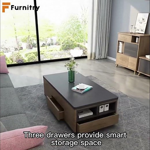 Lift top Coffee Table with Storage & Hidden Compartments