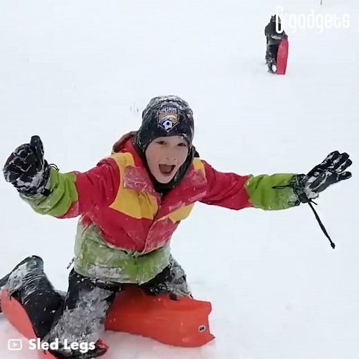 3.1M views · 5.2K reactions | This invention turns your legs into sleds. Designed for any snowy hill, Sled Legs can give you a unique sledding experience. | GIGadgets | Facebook