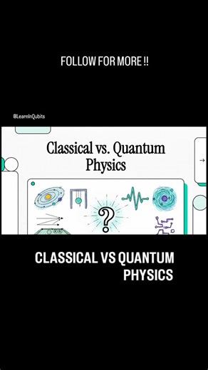 LearnInQubits on Instagram: "Classical vs Quantum Physics ⚛️.Have you ever wondered what really happens at the tiniest scales of the universe? Welcome to the strange and fascinating world of quantum physics, where particles can exist in multiple places at once and the act of observing them changes reality itself. At its core, quantum physics studies the behavior of matter and energy at the smallest scales—atoms, electrons, and photons. Imagine a particle being in two places at the same time, tha