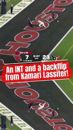 An INT and a backflip from Kamari Lassiter! Arizona Cardinals vs. Houston Texans #NFL #Football