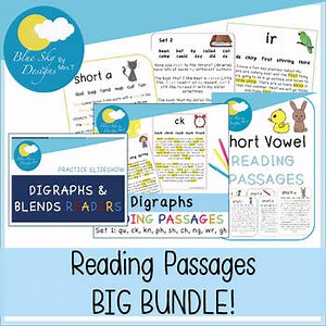 Digraph, Blend, Short Vowel, and Sight Word Reading Passages BIG BUNDLE