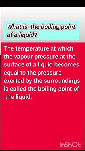 Boilipoint and vapour pressure