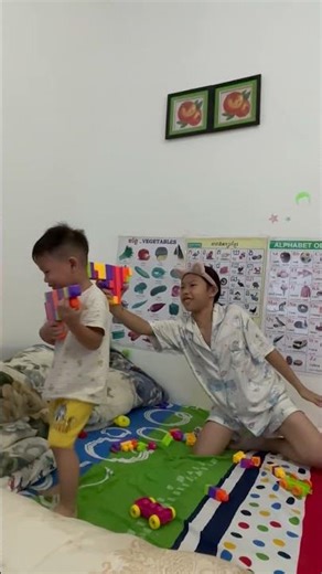 Fun Learning with Big Colorful Blocks | Kids Building Together