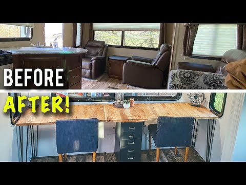 DIY RV OFFICE TABLE CONVERSION 🚌 RV Renovation