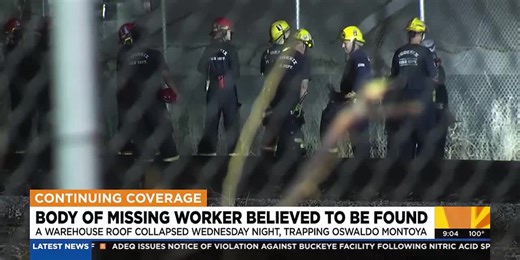 Crews locate body in Phoenix warehouse roof collapse
