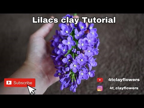 DIY! Clay Flowers TUTORIAL. Lilac [Air dry clay, cold porcelain, sugarcraft]