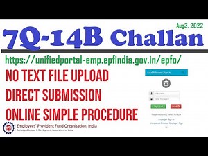 Employer EPF 7Q 14B Challan Online | Unified Portal
