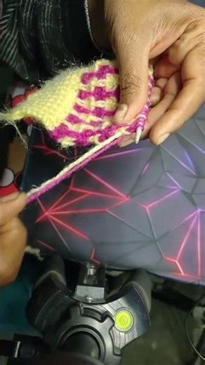 Yellow and pink baby pattern knitting tutorial #knit #handmade #design