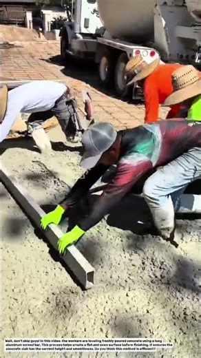 Perfect Concrete Screeding Technique | Satisfying Wet Concrete Leveling Process.