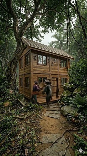 From Wild Jungle to Dream Wooden Cabin 🌿🏠 | Satisfying Build Timelapse (9:16)