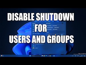 How To Disable or Remove Shutdown/Restart Option For Users and Groups in Windows 11