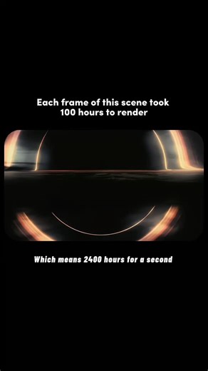 CINEMA DEFINED on Instagram: "Each frame of the black hole scene in Interstellar took around 100 hours to render. With 24 frames in one second, that means: Each second = 2,400 hours — nearly 100 days — of computing. This wasn’t ordinary CGI. Director Christopher Nolan brought in Kip Thorne, a Nobel Prize-winning physicist, to ensure the black hole — Gargantua — was scientifically accurate. The VFX team used real equations of gravitational lensing, not just imagination. A visually stunning black 