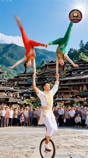 🔥 Unbelievable One Wheel Circus Stunt 🤯 Double Hand Balance Performance // #CircusOMG #OneWheelStunt