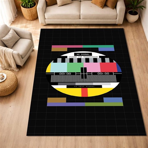 Retro TV Test Pattern Rug, No Signal Rug, Eye-Catching Retro Style, TV Test Signal Pattern Rug, Living Room Rug, Home Decor,printed rug - Etsy.de