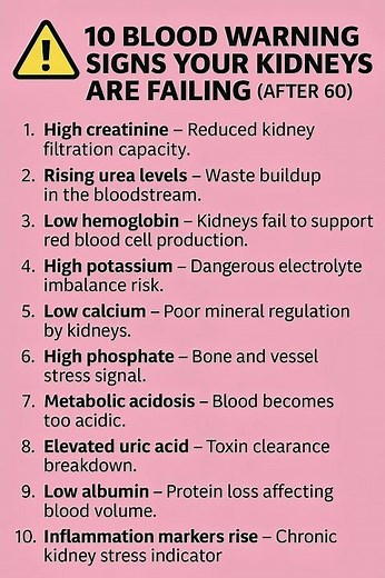 ⚠️ 10 Blood Warning Signs Your Kidneys Are Failing After 60