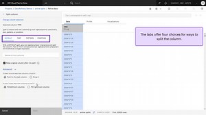 "Split column" operation: Data Refinery