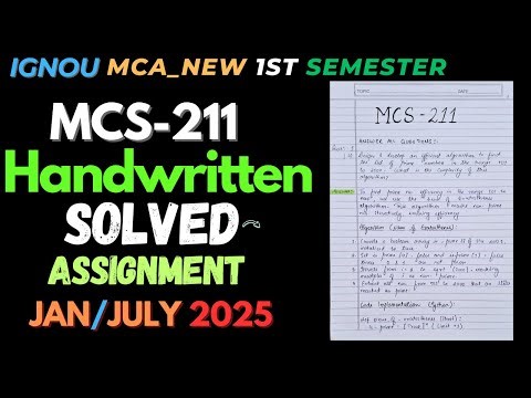 MCS-211 HANDWRITTEN SOLVED ASSIGNMENT 2025 || IGNOU MCA_New 1st SEMESTER HANDWRITTEN SCANNED PDFs