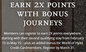 Hyatt 2x points Feb 15-May 15, plus 1,500 points per stay credit card promotion – Loyalty Traveler