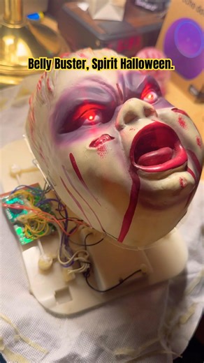 How Spirit Halloween animatronics work! Belly Buster, evil birth zombie baby costume prop. #shorts