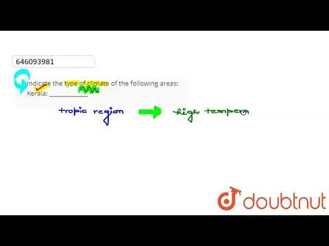 Indicate the type of climate of the following areas:Kerala: _____________ | CLASS 7 | WEATHER, ...