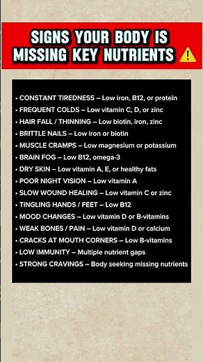 Signs Your Body Is Missing Key Nutrients ⚠️.