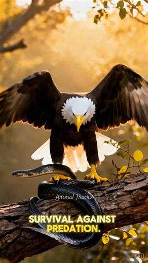 A reckless snake trying to prey on a baby eagle I Animal Tracks #bird #snack #birdnest #shorts