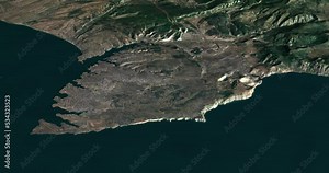 Sevastopol map rotate 360 loop ccw with 3d relief 4K satellite ground height
