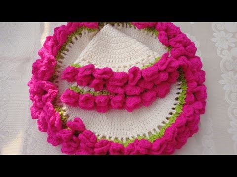 Crochet table mat. কুশিকাটা দিয়ে সহজে টেবিল ম্যাট তৈরি করলাম।