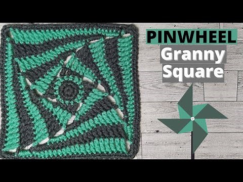 How to Crochet The PINWHEEL Granny Square (Easy Tutorial)