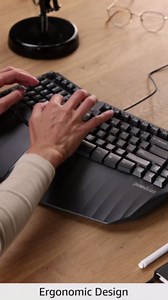 Perixx PERIBOARD-413B US, Wired USB Ergonomic Compact Split Keyboard - 15.75x10.83x2.17 inches TKL Design - Black - US English