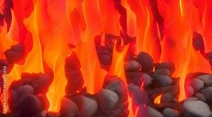 Night Bonfire Burns in the Dark Forest - Isolated on Black Background. Flaming Campfire at Nighttime. Place for Bonfire. Fire Pit Outdoors, Wood on Fire, Flying Sparks and Smoke - Static Shot Stock Video