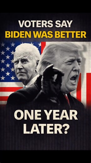 One year in… and the mood has shifted. Axios is reporting that “A year into Trump’s term, voters say Biden was better.” Let that sink in. This isn’t campaign spin. This is voters looking back and reassessing. After twelve months of executive orders, trade fights, immigration crackdowns and nonstop political warfare, some Americans are now saying the guy they pushed out might have handled things better. That’s not a small narrative flip. We are watching real time political memory at work. People 