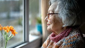 A senior woman using social media to organize a virtual family reunion, bringing loved ones together from different parts of the world.