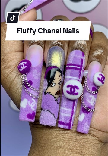 Fluffy Chanel Nails Inspired by Penny Proud