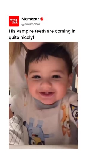 MEMEZAR • MEMES & MEME-CULTURE | 🧛 Toddlers growing their vampire teeth is both funny and unsettling. The sharp canines show up suddenly, changing their smile overnight.... | Instagram