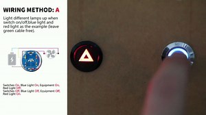 DaierTek 12 Volt Waterproof Push Button Toggle Switch 12V Lighted RGB Triple LED (Red Green Blue) 16mm