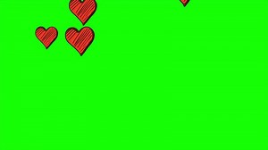 Download Red heart shape icon hand drawing particles animation on green screen, chroma key motion graphic background for free