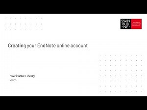 Creating your EndNote online account
