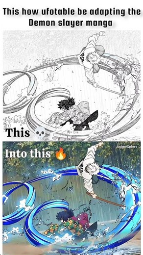 From sketch to masterpiece🎨 Ufotable really turns Demon Slayer manga panels into pure animation gold