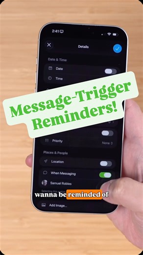 Stephen Robles | Get a reminder the next time you text someone rather than set a day + time! #techtips #iphonetips #shortcuts | Instagram