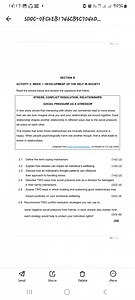 SECTION BACTIVITY 2: WEEK 1- DEVELOPMENT OF THE SELF IN SOCIE... | Filo