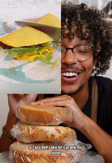 A realistic @tacobell cake prank gone wrong. My sister is evil😭😭 | taco bell