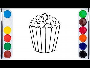 How to Draw a Cute Popcorn – Easy Drawing for Kids