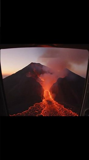 Helicopter POV of Volcano Eruption | Volcano Vision 4K #VolcanoVision #VolcanoEruption #LavaExplosio