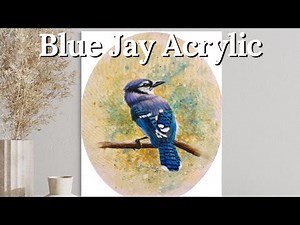 Blue Jay | How to paint feathers with Acrylic: Step by Step Tutorial